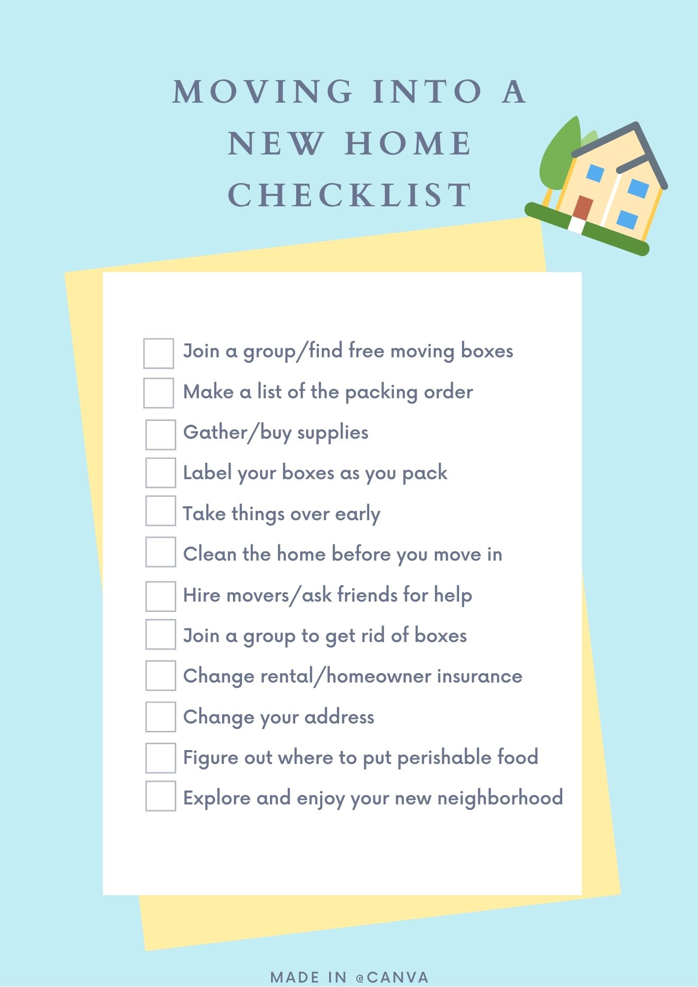 Checklist for Moving into a New Home - Trying My Best To Mom